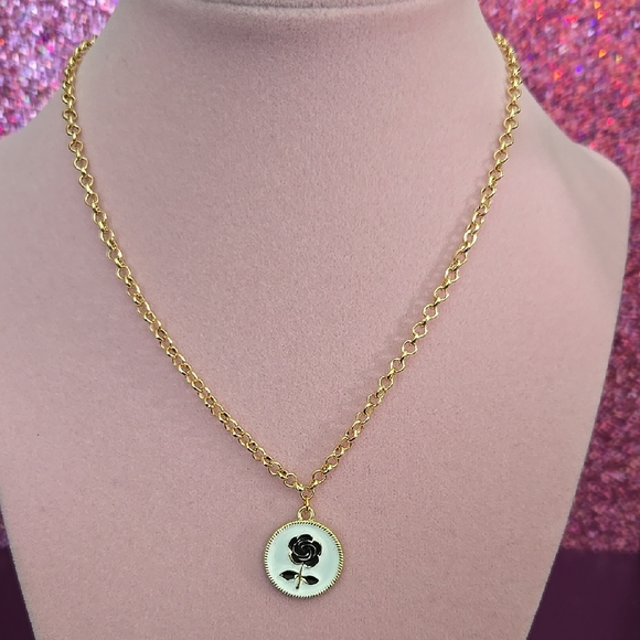 Jewelry | Custom Made Gold Rose Pendant Necklace | Poshmark